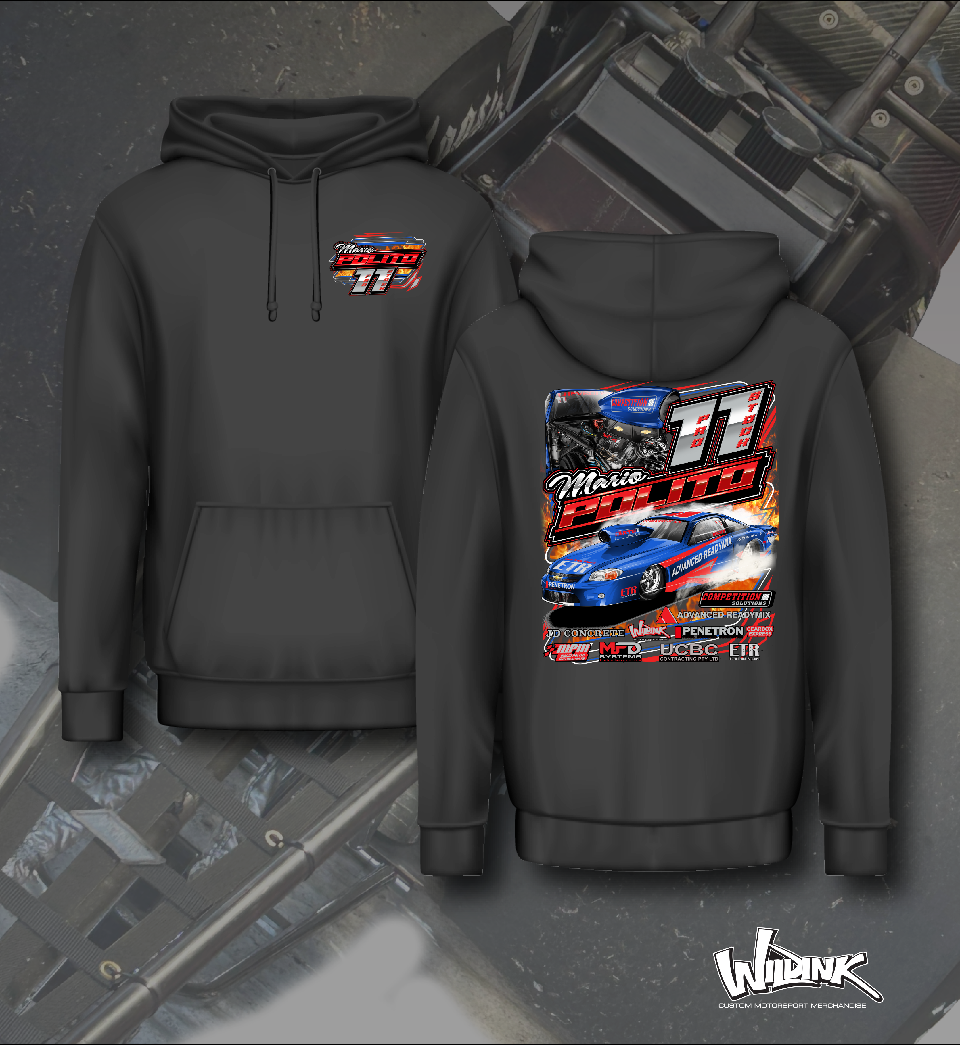 Mario Polito Motorsports - Hoodie – Wild Ink Australia