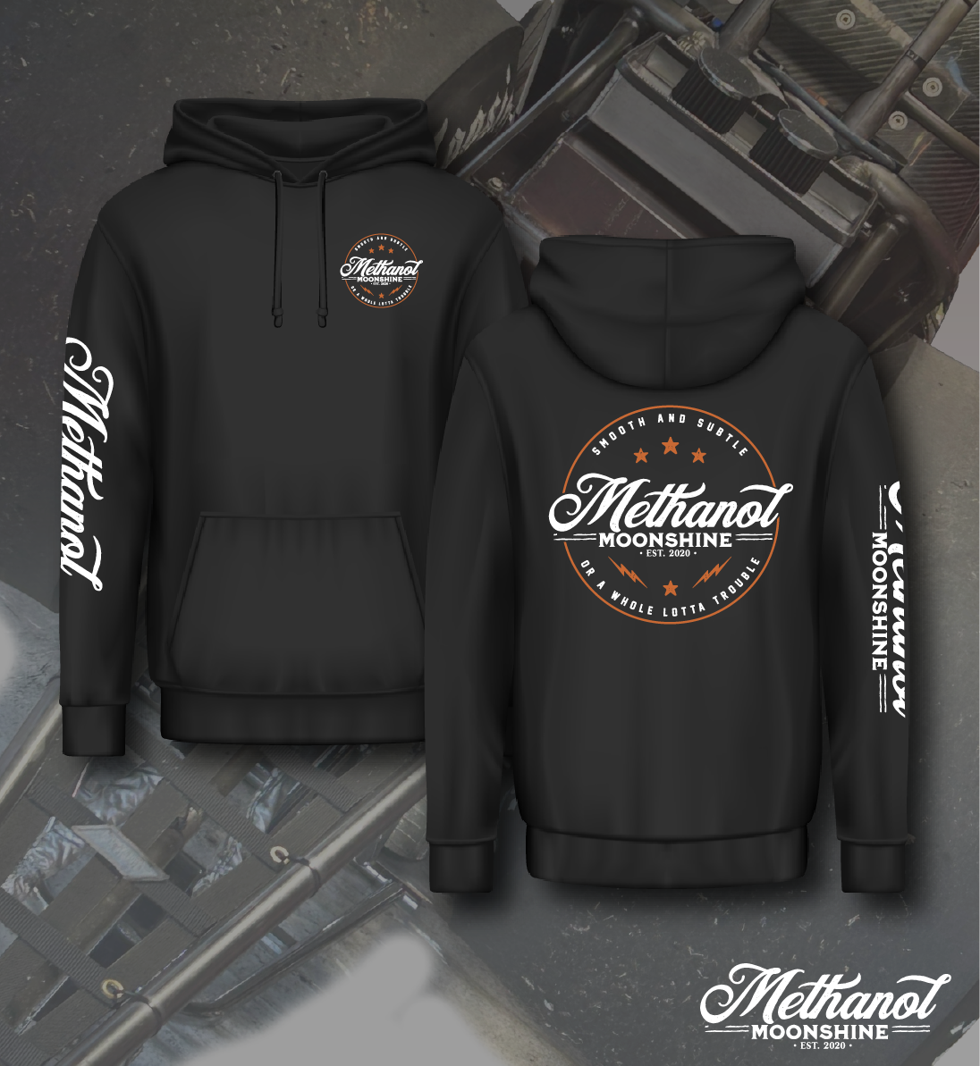 Methanol Moonshine - Round Logo - Hoodie – Wild Ink Australia
