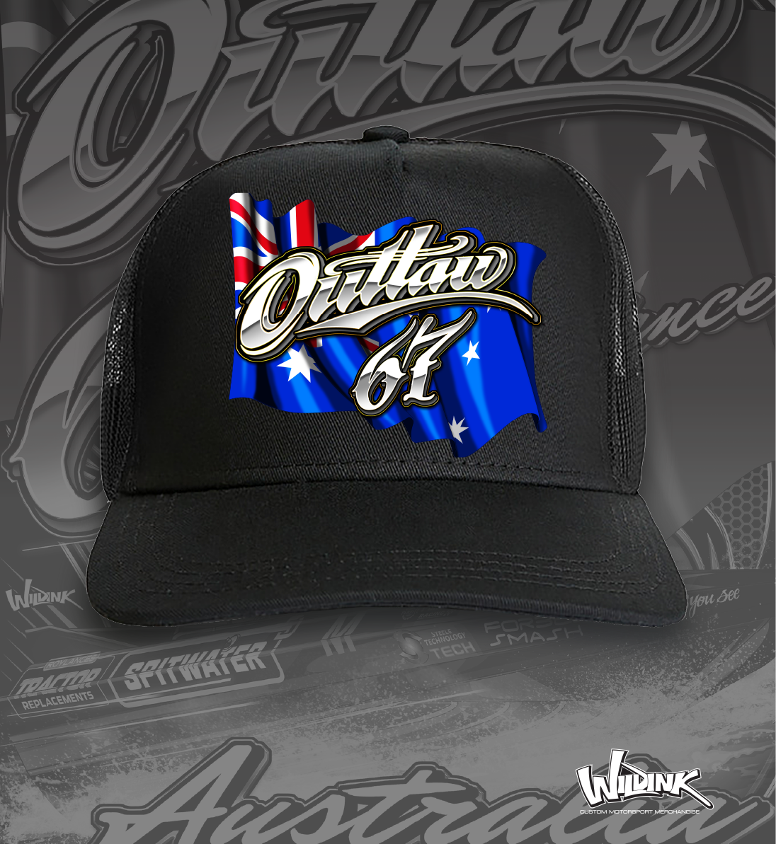 Justin Roylance - Outlaw 67 - Jet Sprint - Cap – Wild Ink Australia